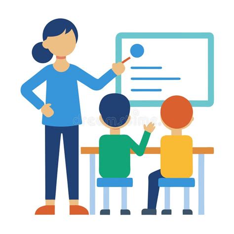 Teacher Instructing Students In A Classroom Illustration With