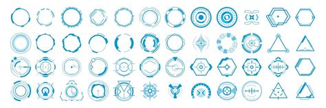 premium vector hud set elements target futuristic blue virtual