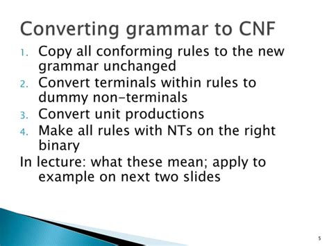 Convert Grammar To Cnf Ppt