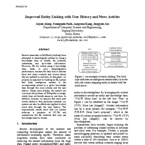 Improved Entity Linking With User History And News Articles Acl Anthology