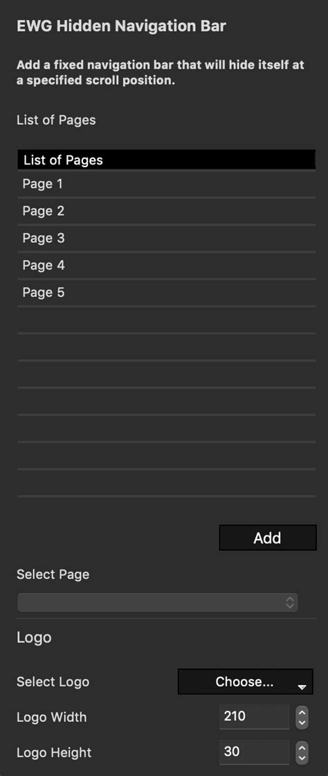 Hidden Navigation Bar For Everweb