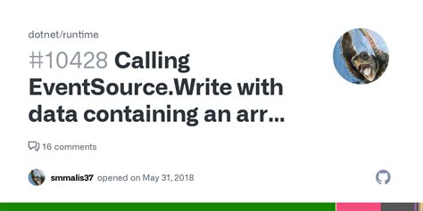 Calling Eventsourcewrite With Data Containing An Array Of String