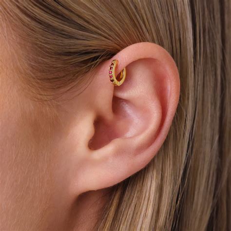 Paved Ruby Hoops Eyrful Artistry