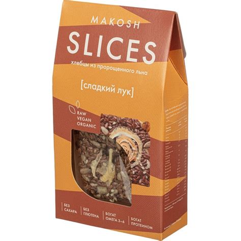 Хлебцы Slices Organic льняные со сладким луком 55 г арт. 1045477 ...