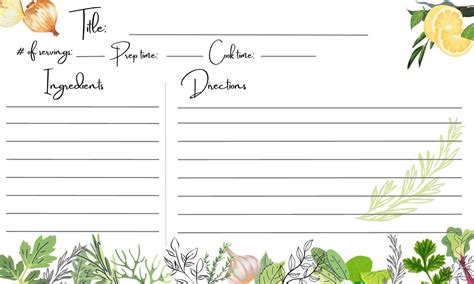 Printable Recipe Cards Diy Custome Recipe Book Blank Recipe Pages
