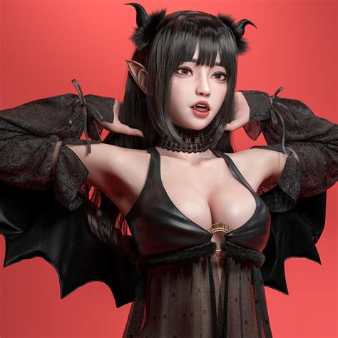 Boobs Big Boobs Model Asian Cleavage Anime Girls Cgi Digital Art