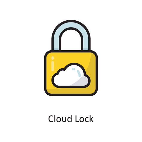 Cloud Lock Vector Filled Outline Icon Design Illustration Cloud Computing Symbol On White