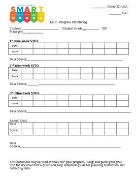 IEP Progress Monitoring Tracker By TIPS For IEP Teachers TPT