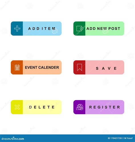 Web Buttons Flat Design Stock Illustration Illustration Of Design
