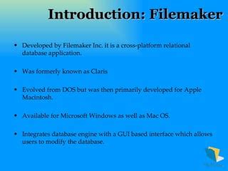 Filemaker Development PPT Computing Technology Computing
