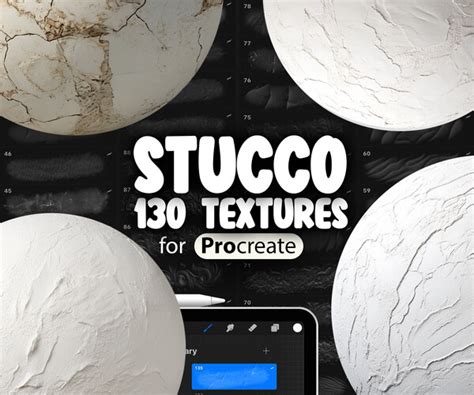 Artstation 130 Procreate Stucco Textures Plaster Seamless Pattern Brushes Interior