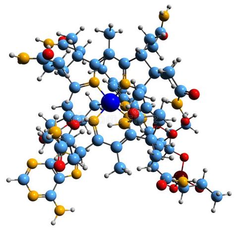 3d Image Of Adenosylcobalamin Skeletal Formula Stock Illustration