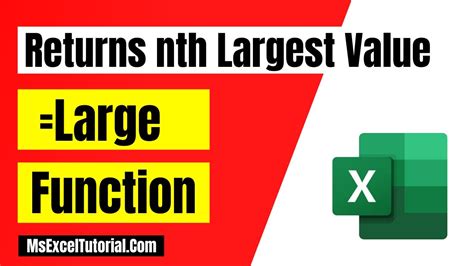 How To Use The Large Function In Excel Youtube