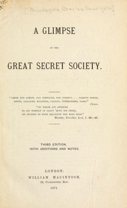 A Glimpse Of The Great Secret Society