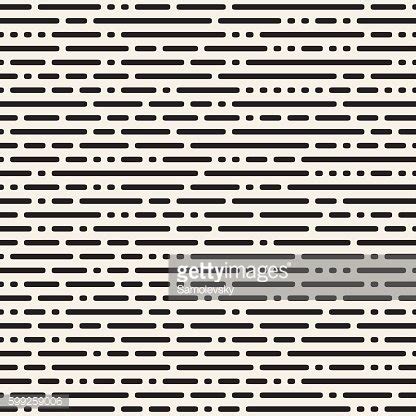 Vector Seamless Black And White Irregular Rounded Dash Lines Pattern Royalty Free Vector Stock