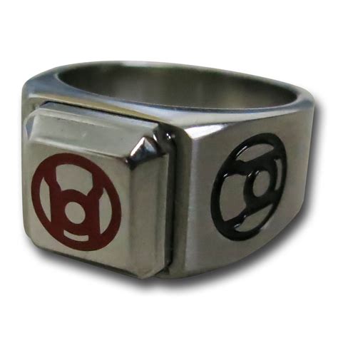 Red Lantern Raised Symbol Trio Ring