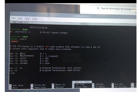 arm assembly programming in rasberry pi please help
