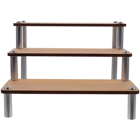 Wooden Riser Display Shelf Multi Tier Perfume Organizer Display Riser For Figures
