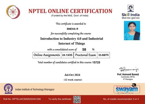 Sneha R On Linkedin Industry4 Iiot Nptel Skillindia Keeplearning