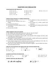 Comprehensive Guide on Solving Linear Equations, Inequalities, | Course Hero