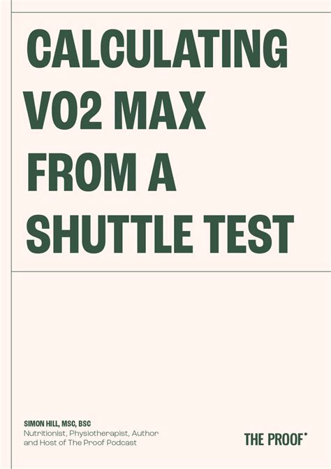 Calculating Vo2 Max From A Shuttle Test Beep Test The Proof