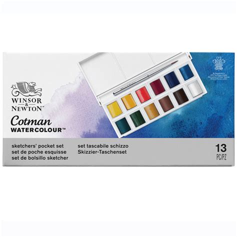 Cotman Mini Water Colour Set Pocket Set 12 Colors Fiddlehead