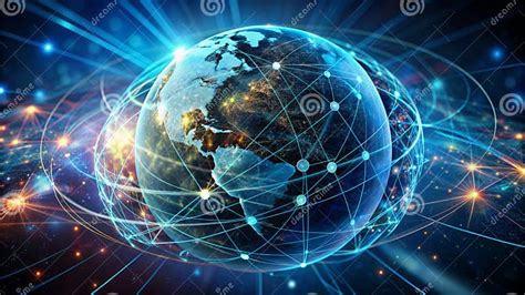 A Digital Illustration Of Planet Earth With A Glowing Network Of Connections Representing The