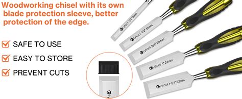 Chisel Set Lytool 5pcs Wood Chisel Sets For Woodworking 1 4 1 2 3 4 1 1 1 4 Sturdy Chrome