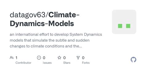 github datagov63 climate dynamics models an international effort to