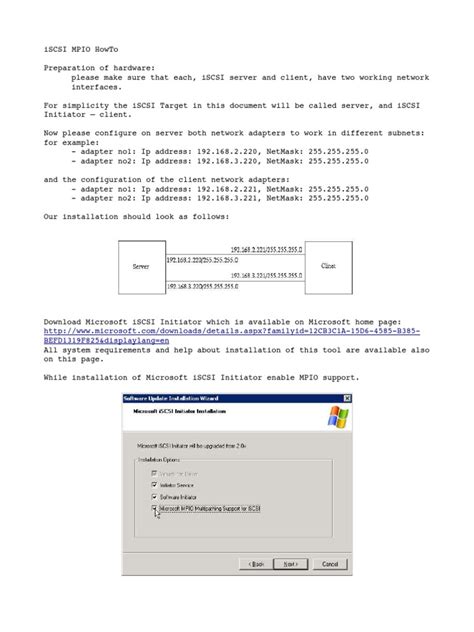 Configuring Multi Path Io Mpio For An Iscsi Storage Area Network