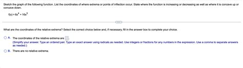 Solved Sketch The Graph Of The Following Function List The