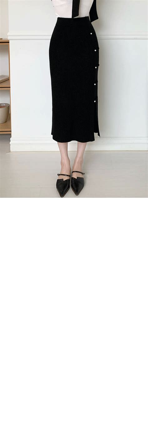 따뜻함🔥 진주 트임 스커트 롱스커트 니트스커트 니트치마 트임스커트 머메이드스커트 겨울치마 롱치마 가을치마 오피스룩 골지스커트 울스커트 인어 데님스커트 스판스커트 스판