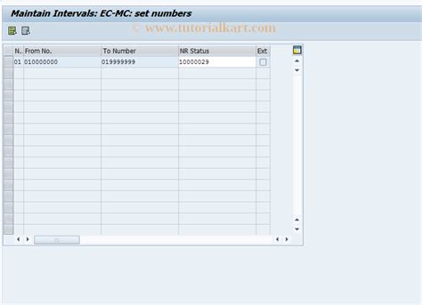 cx5b sap tcode cons number ranges cons units