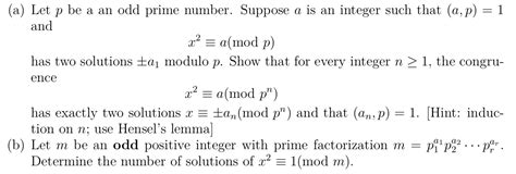 Solved A Let P Be A An Odd Prime Number Suppose A Is An