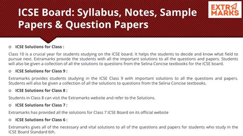 PPT ICSE Board Syllabus Sample Papers Notes Question Papers And