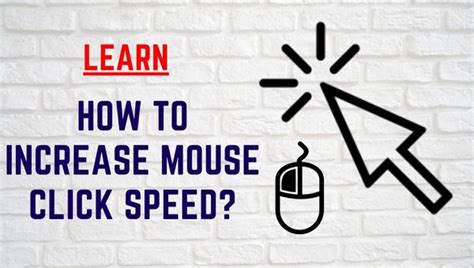 How To Increase Mouse Click Speed
