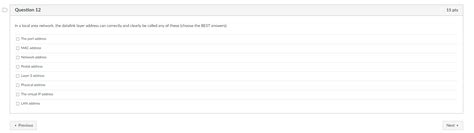 Solved D Question Pts In A Local Area Network The Chegg