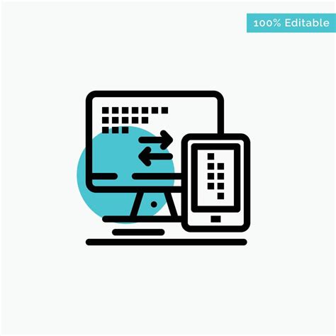 computer monitor mobile cell turquoise highlight circle point vector
