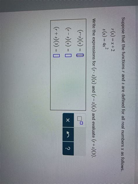 Solved Suppose That The Functions R And S Are Defined For Chegg Com
