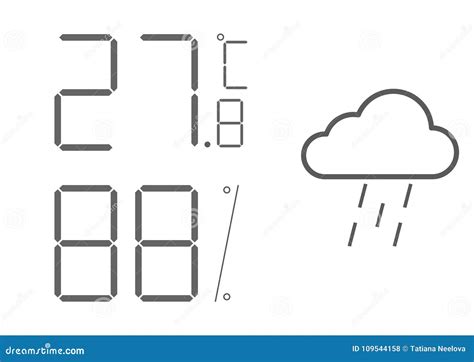 Vector LCD Indicator Digital Thermometer Hygrometer Weather Station Widget The Equipment