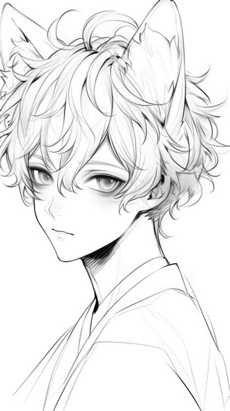 Anime Drawing Tutorial Anime Catboy Neko Boy Detailed Anime Hair Cat Ears Anime Art