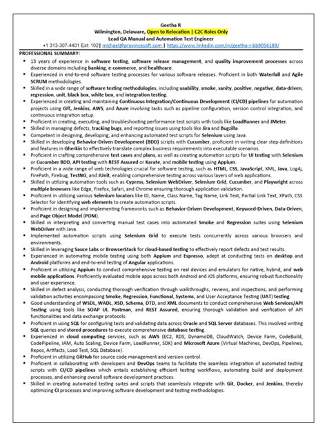 geetha senior qa automation and manual engineer pdf selenium