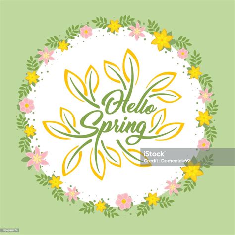 안녕하세요 봄 꽃 흰색 배경과 양식된 비문에 아름 다운 인사말 카드 봄 디자인 카드 초대장 포스터에 대 한 템플릿 공휴일에 대한 스톡 벡터 아트 및 기타 이미지 Istock