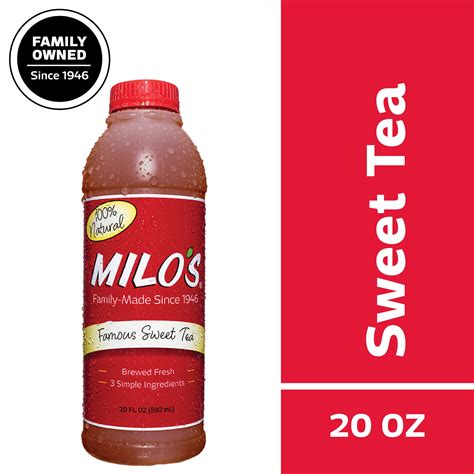 Milos Famous Sweet Iced Tea 100 Natural 20 Fl Oz Bottle Ingredients