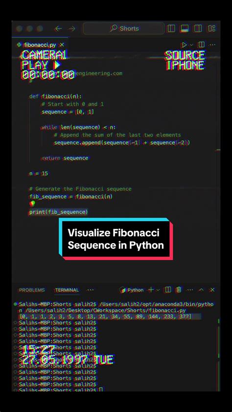 Visualizando A Sequência De Fibonacci Em Python Tiktok
