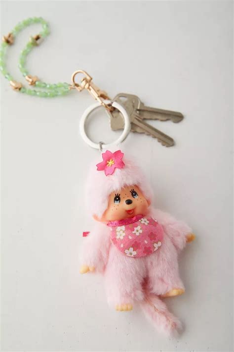 Monchhichi Cherry Blossom Plushie Keychain Urban Outfitters
