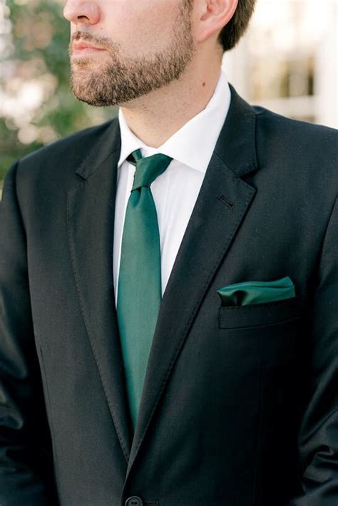 Black Suit Green Tie Groom Suit Black Black Suit White Shirt Groom