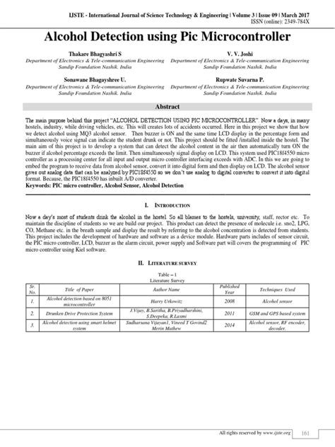 Alcohol Detection Using Pic Micro Controller Pdf Microcontroller
