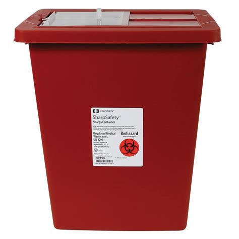 Sharps Container 8 Gal Slide Lid Red Ea
