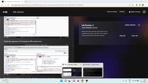 Sql Injection Ine Practice Lab Youtube